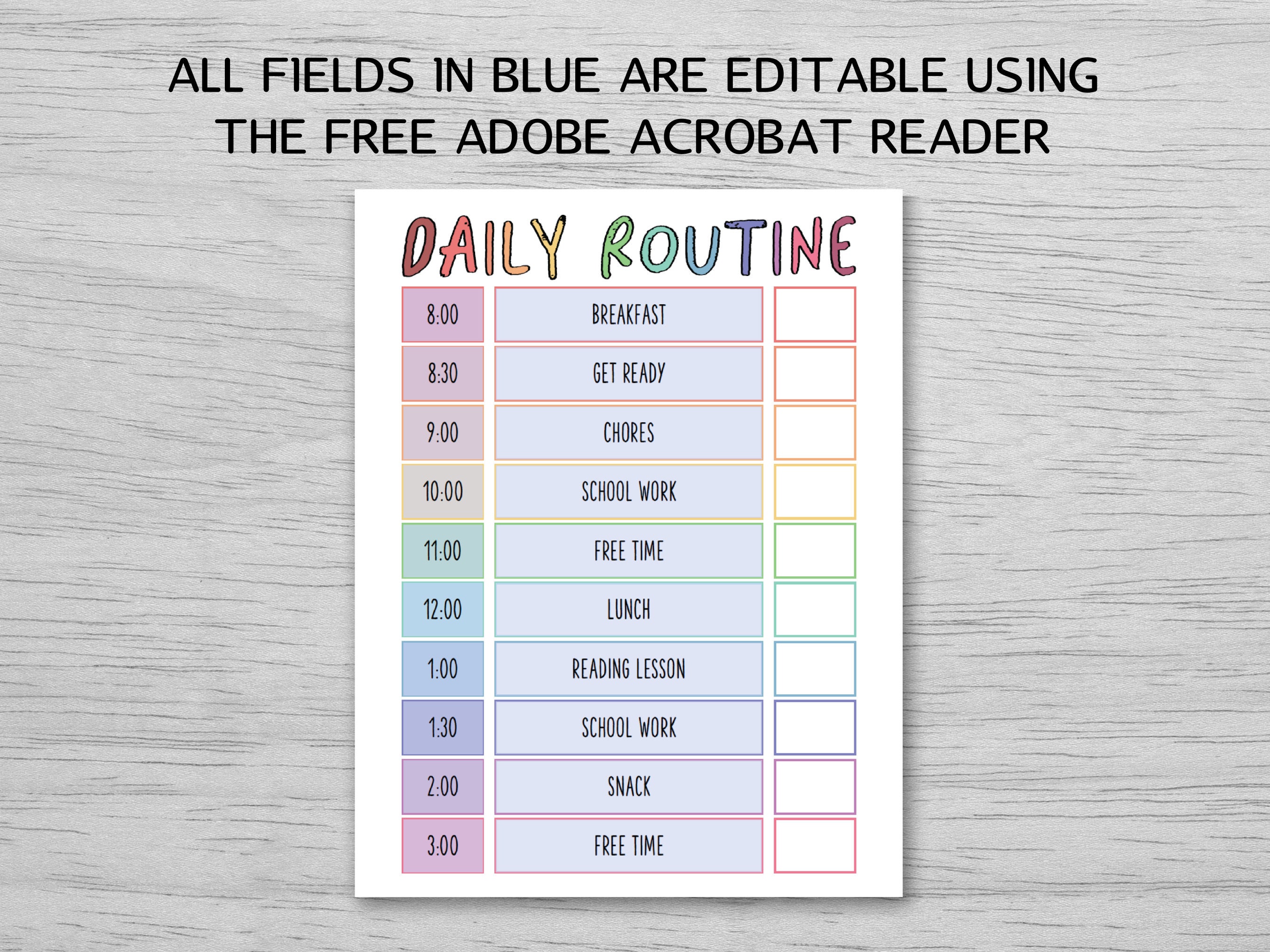 Daily Routine Printable Daily Routine Responsibility Chart | Etsy UK
