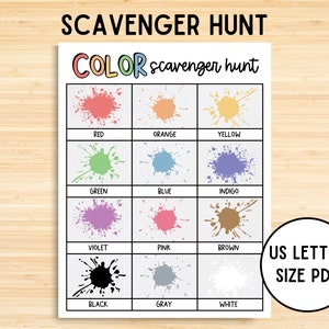 Color Scavenger Hunt, Kindergarten Preschool Activity, Outdoor ...