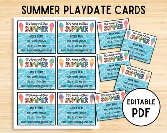 Editable Kids Play Date Contact Card - Etsy