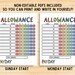 Editable Allowance Tracker Kids, Earn Money Chart, Daily Weekly ...