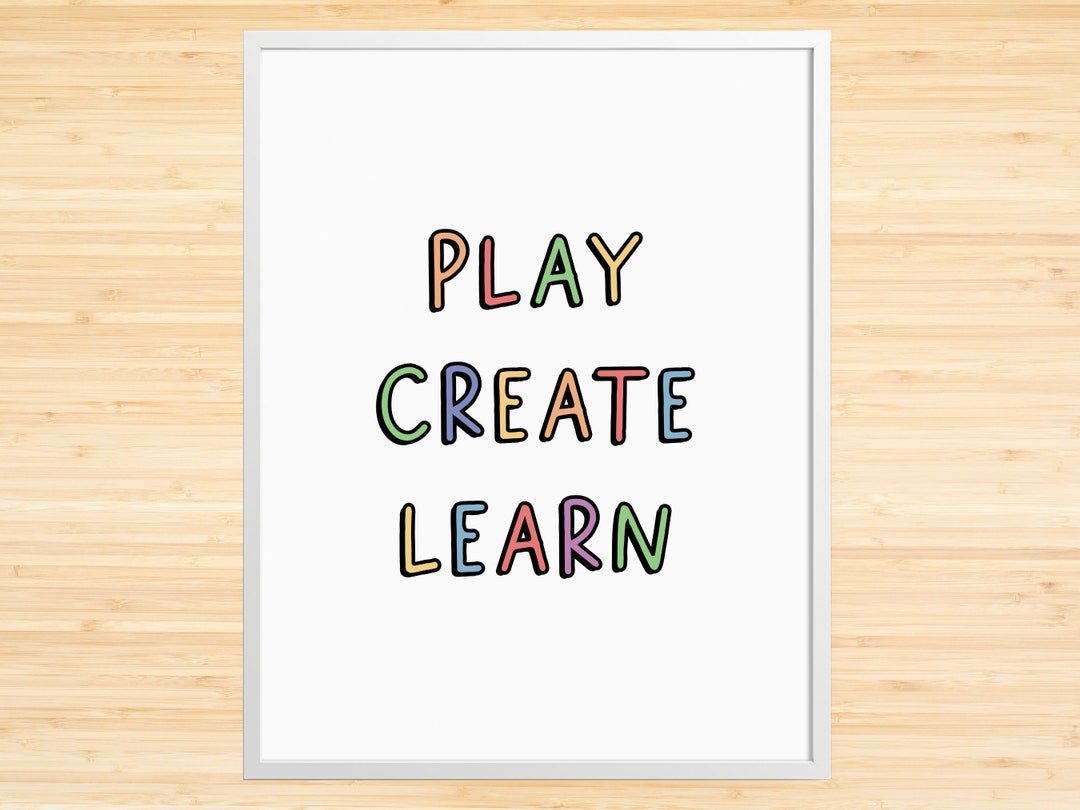 Play Create Learn Playroom Print - Kids Room Decor, Playroom Poster ...