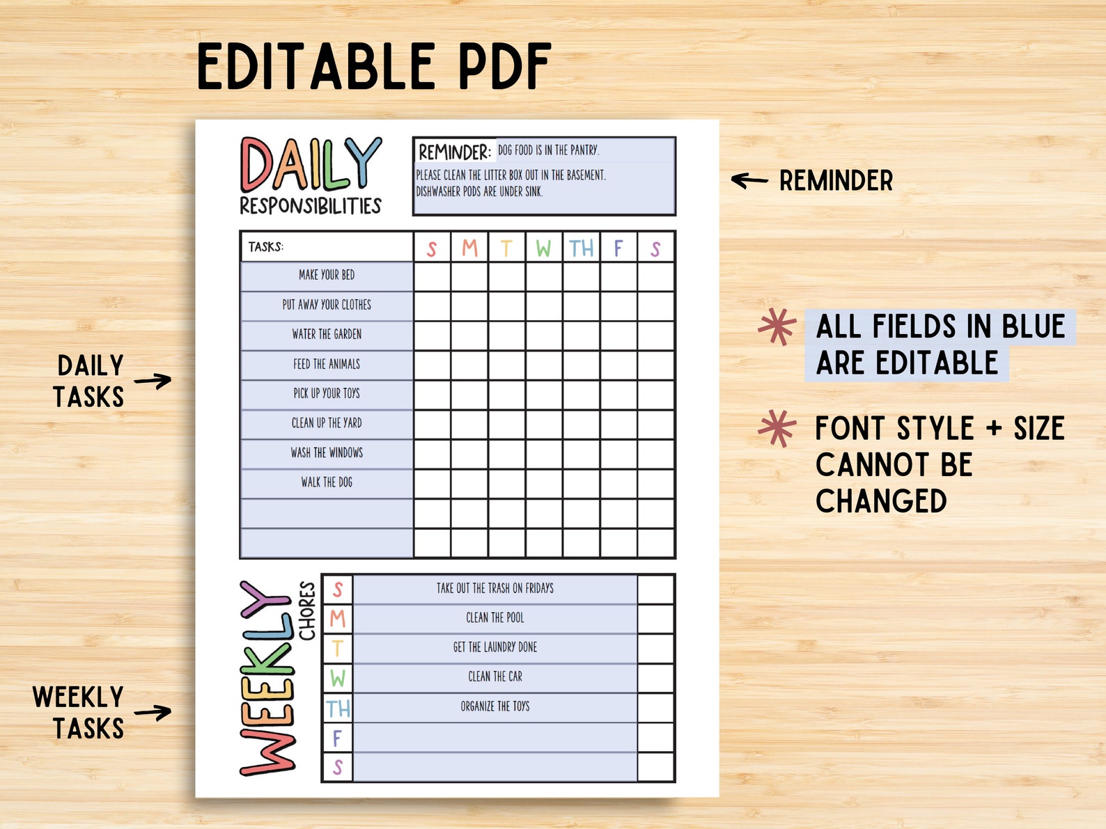 Editable Summer Bundle Screen Time Checklist Daily Routine - Etsy