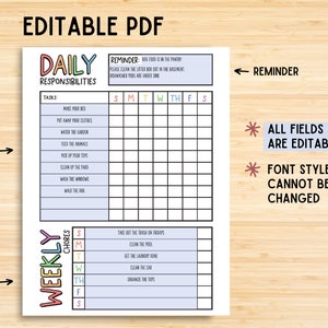 Editable Summer Bundle, Screen Time Checklist, Daily Routine, Chores ...