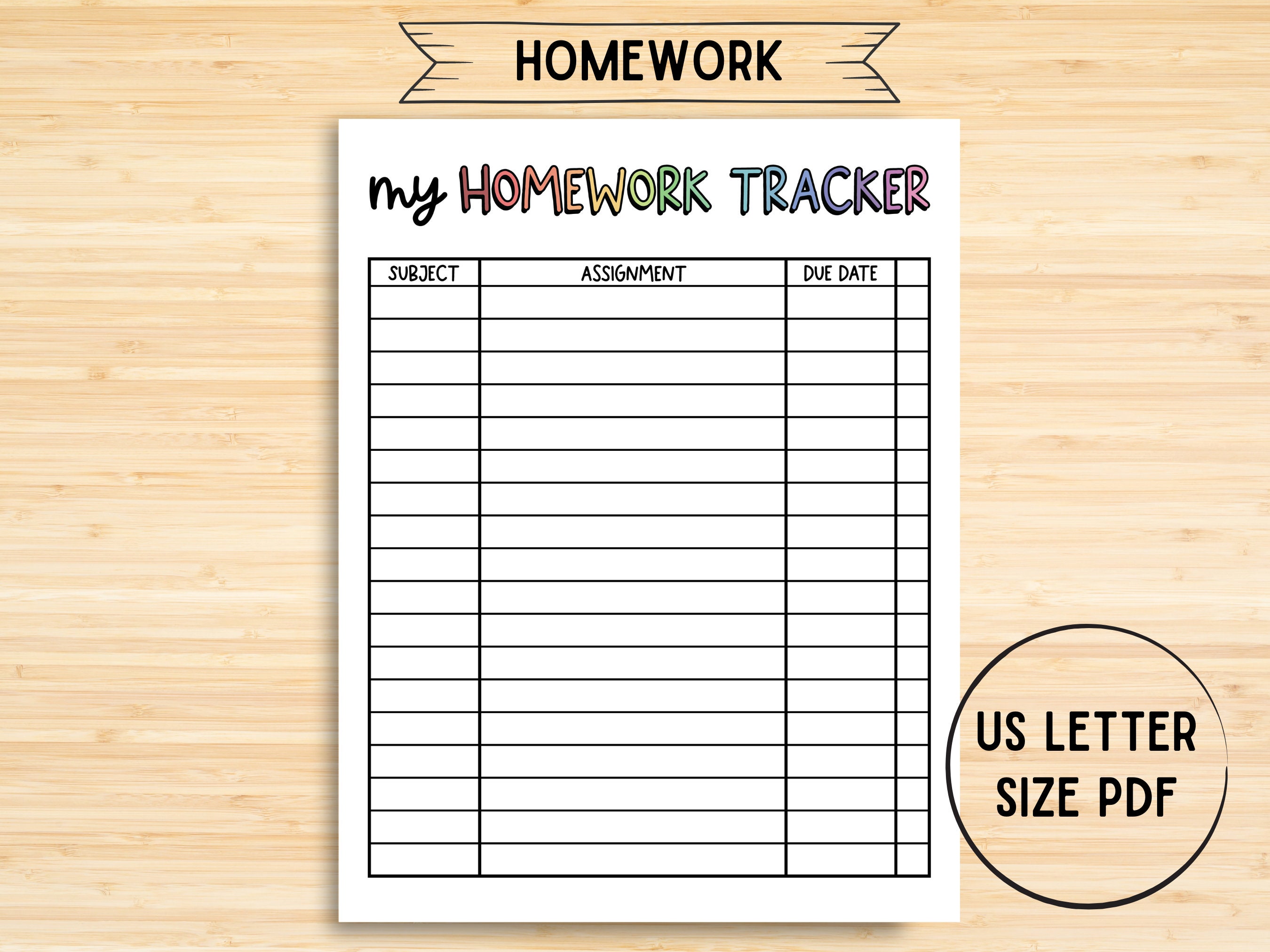 Kids Homework Tracker Assignment Tracker Grade Tracker - Etsy