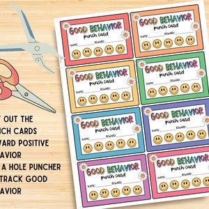 Punch Cards, Kids Loyalty Reward Card for Parents or Teachers, Chore ...