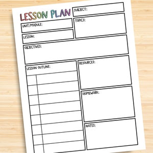 Daily Lesson Planner, Printable Lesson Plan, Digital Lesson Plan ...