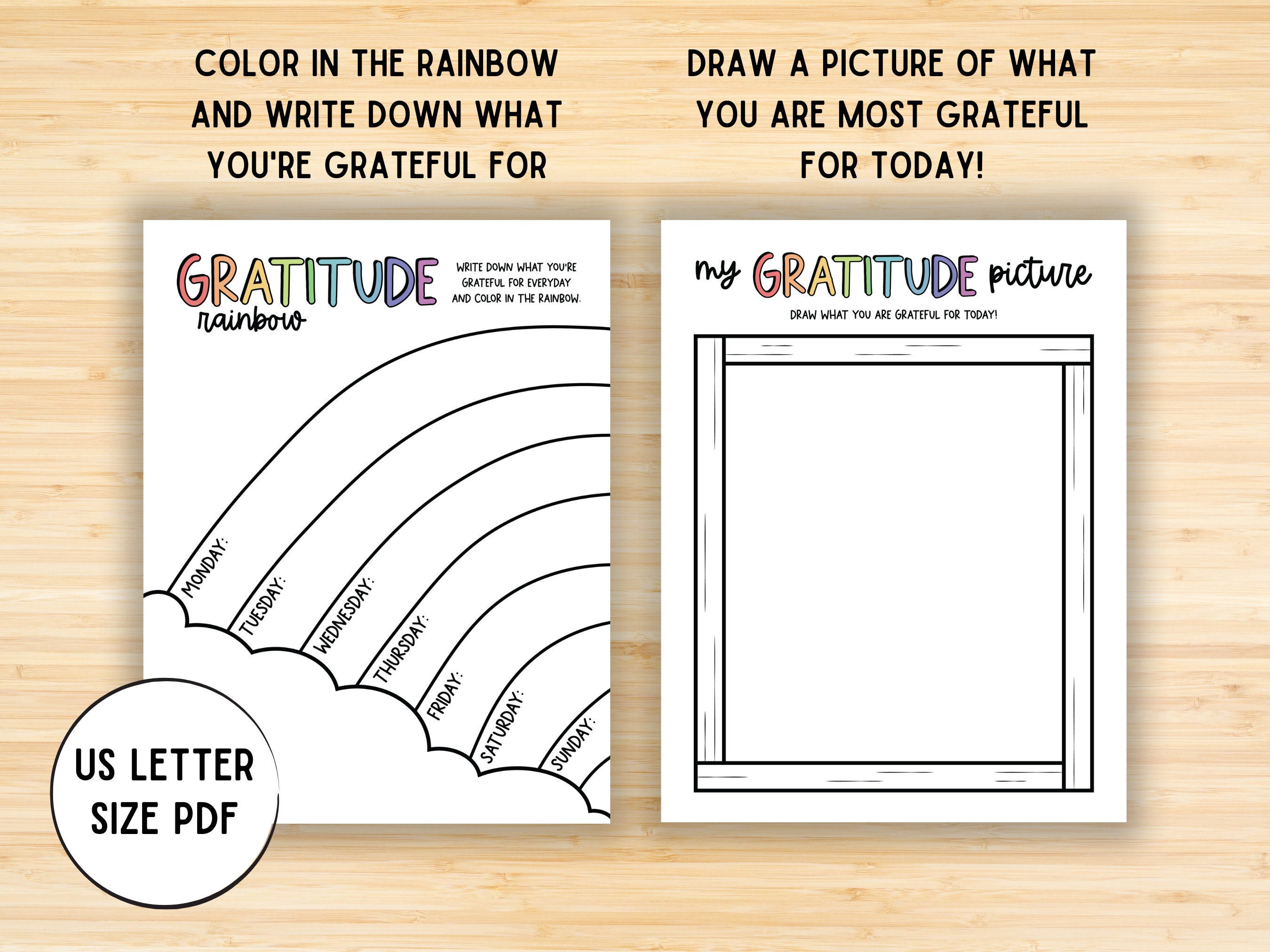 Kids Gratitude Journal Bundle, Thank You Wellness Journal, Daily ...