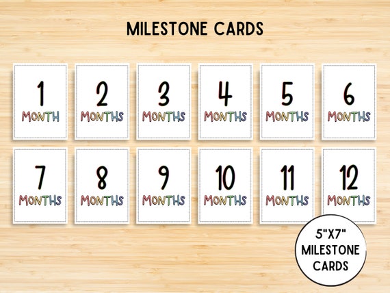 Monthly Milestone Cards Rainbow Printable Monthly Milestone - Etsy