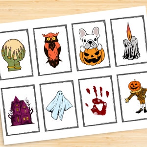 Halloween Memory Game, Printable Halloween Matching Game, Fall Game for ...