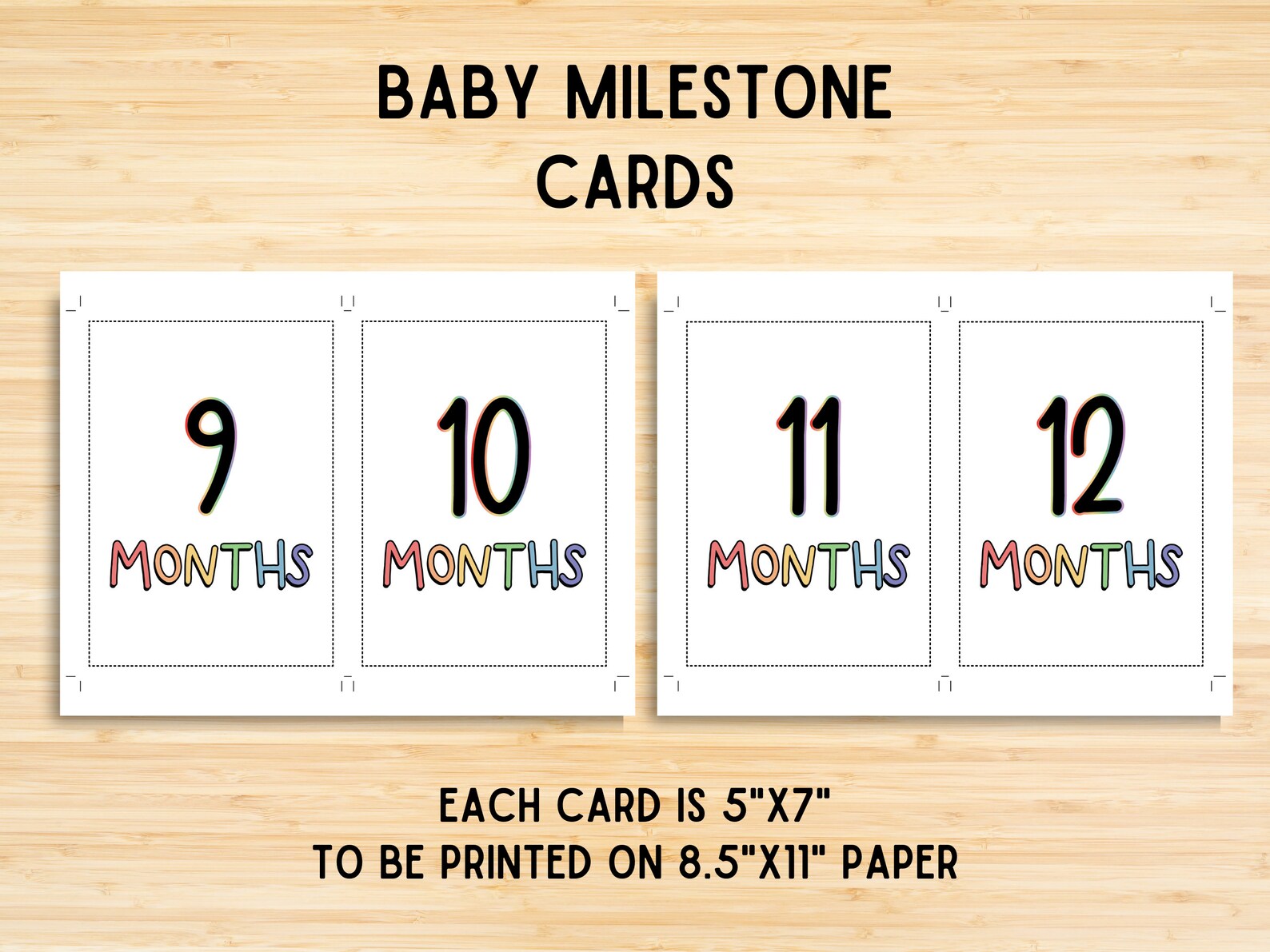 Monthly Milestone Cards Rainbow Printable Monthly Milestone - Etsy