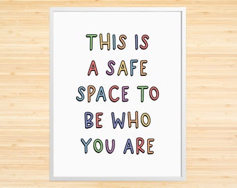 This is A Safe Space to Be Who You Are Boho Counseling Office Decor ...