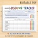 Printable Editable Weekly Behavior Tracker and Behavior Contract, Life ...