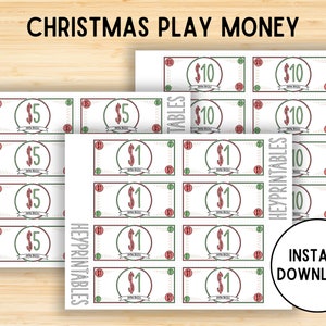 Printable Christmas Money, Ready to Print Christmas Play Money, North ...