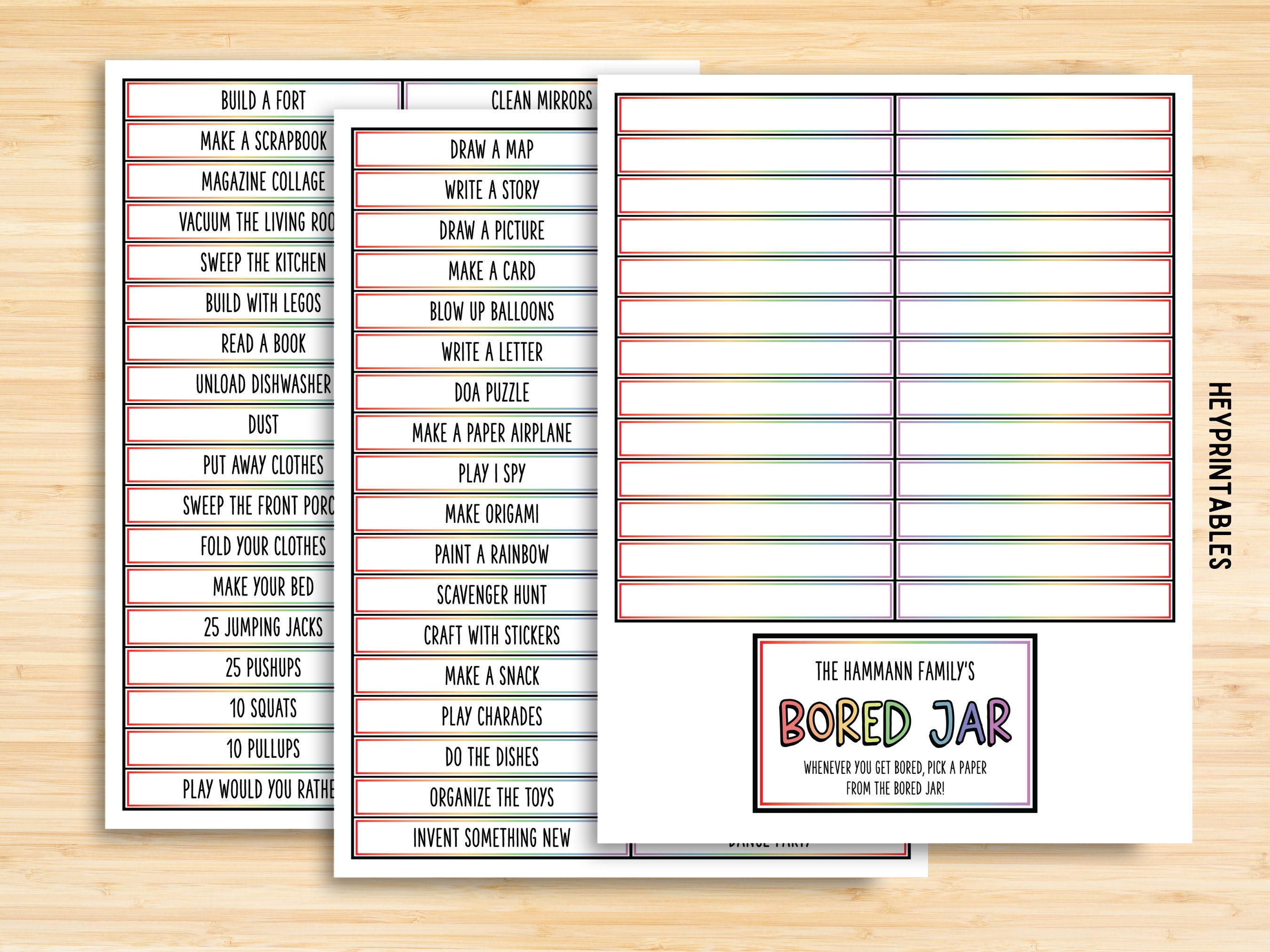 Bored Jar Boredom Buster Bored Games Bored in the House - Etsy