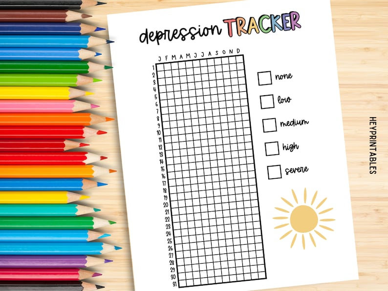Depression Tracker, Journal Page, Printable Tracker, Habit Tracker ...
