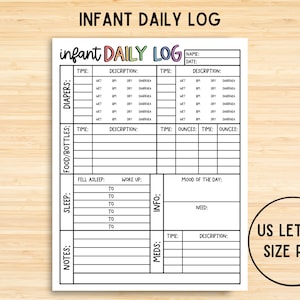Baby & Toddler Daily Log, Baby Activity Log, Daycare Business Forms ...