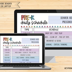 Daycare Daily Schedule for Pre-k, Printable Child Care, Kids Daily ...