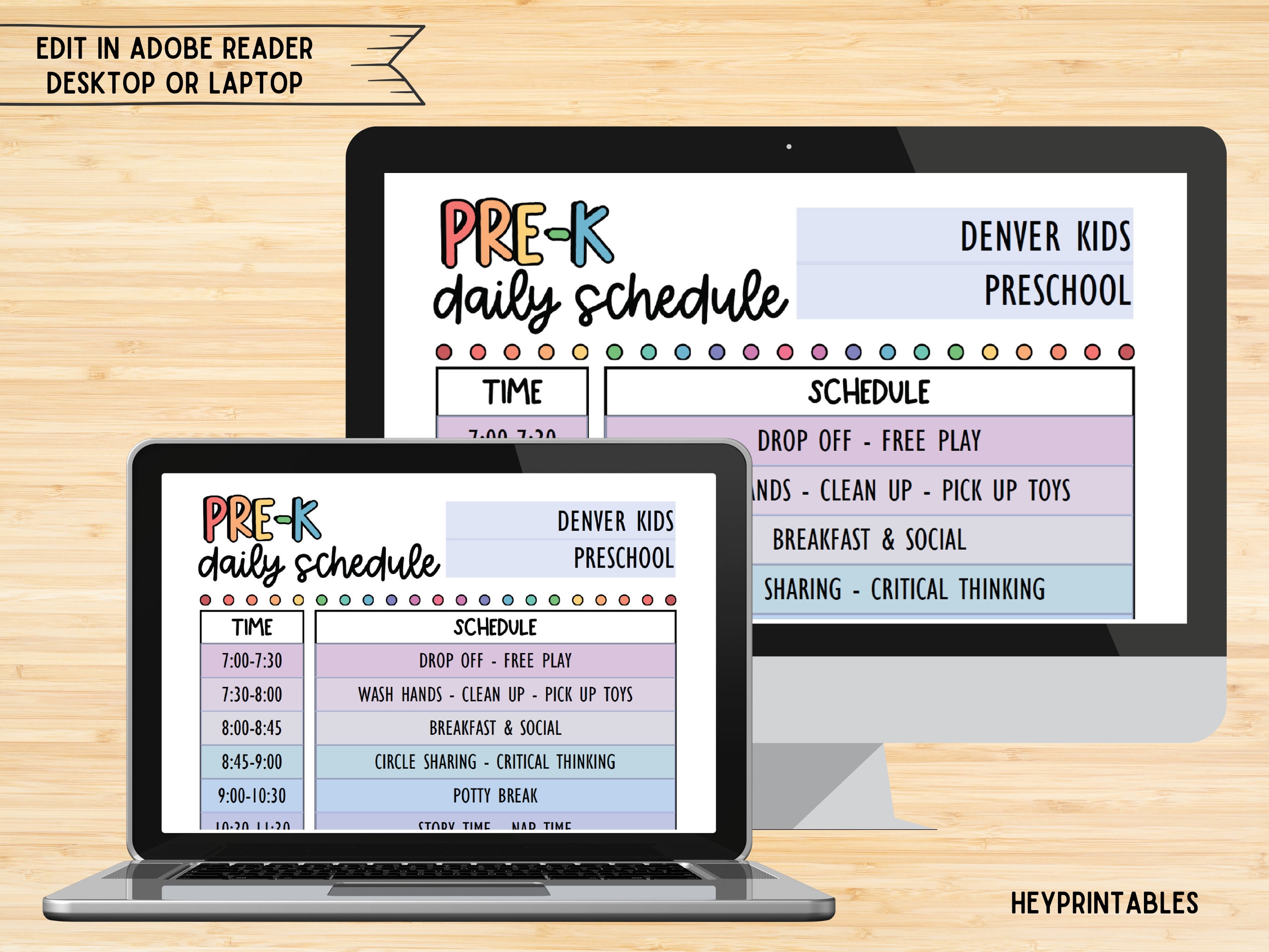 Daycare Daily Schedule for Pre-k, Printable Child Care, Kids Daily ...