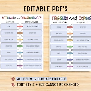 Kids Behavior Tracker Bundle, Actions Consequence Chart, Weekly, Daily, Contract, Social ...