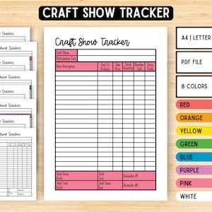 Craft Show Tracker Printable, Inventory Log, Craft Fair Planners ...