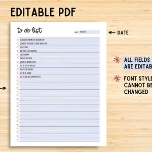 Minimal Rainbow to Do List Printable, Simple Tasks List Template ...