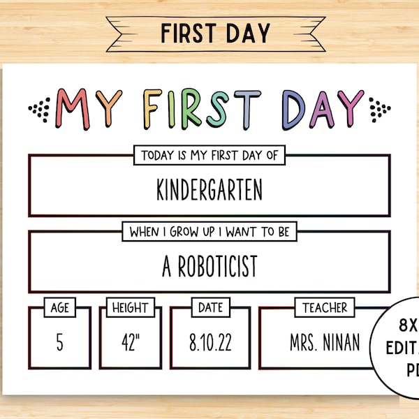 First Day Chalkboard - Etsy