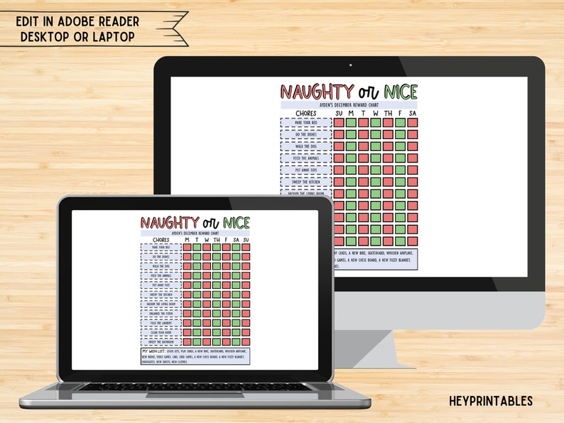 Christmas Chores Reward Chart, Santa Claus List, Chore Chart Kids ...