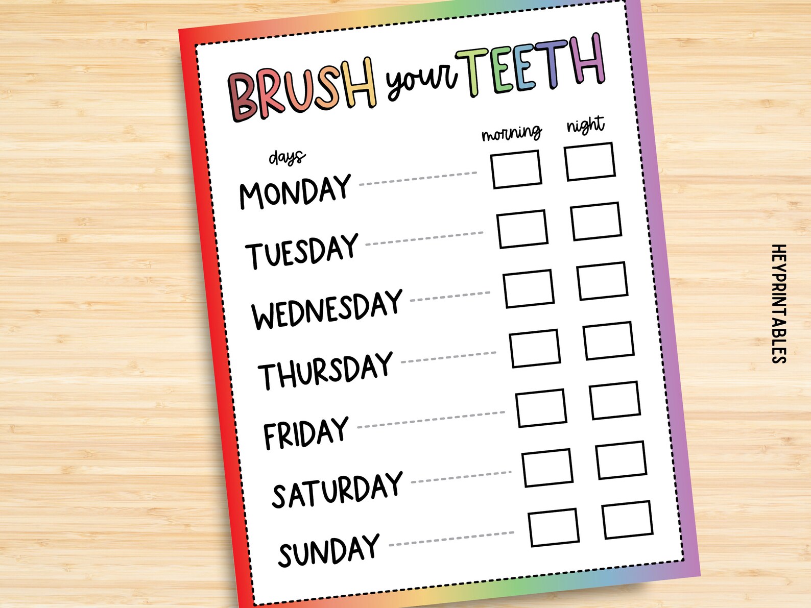 Brush Teeth Printable, Brush Teeth Chart, Toddler Brushing, Teeth ...