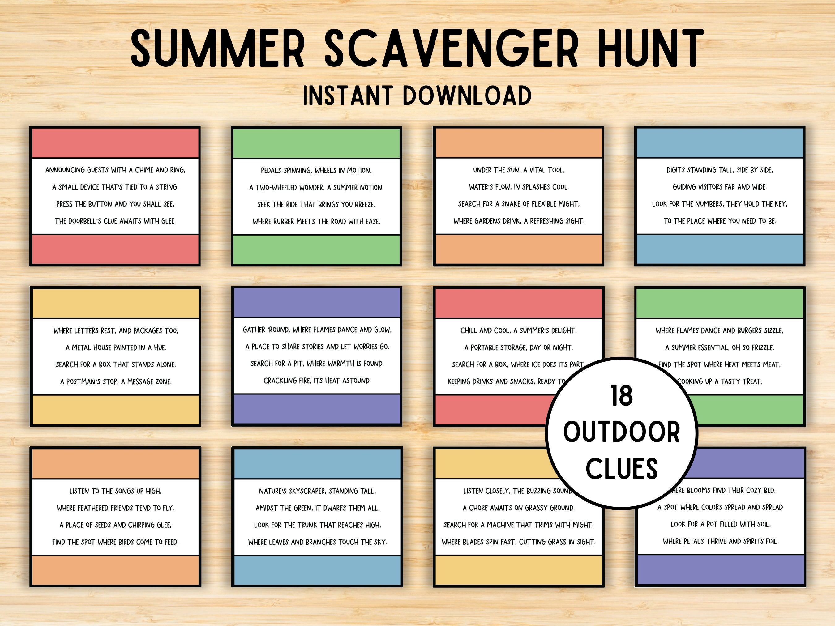 Summer Scavenger Hunt for Kids, Scavenger Hunt for Older Kids, Teen and ...