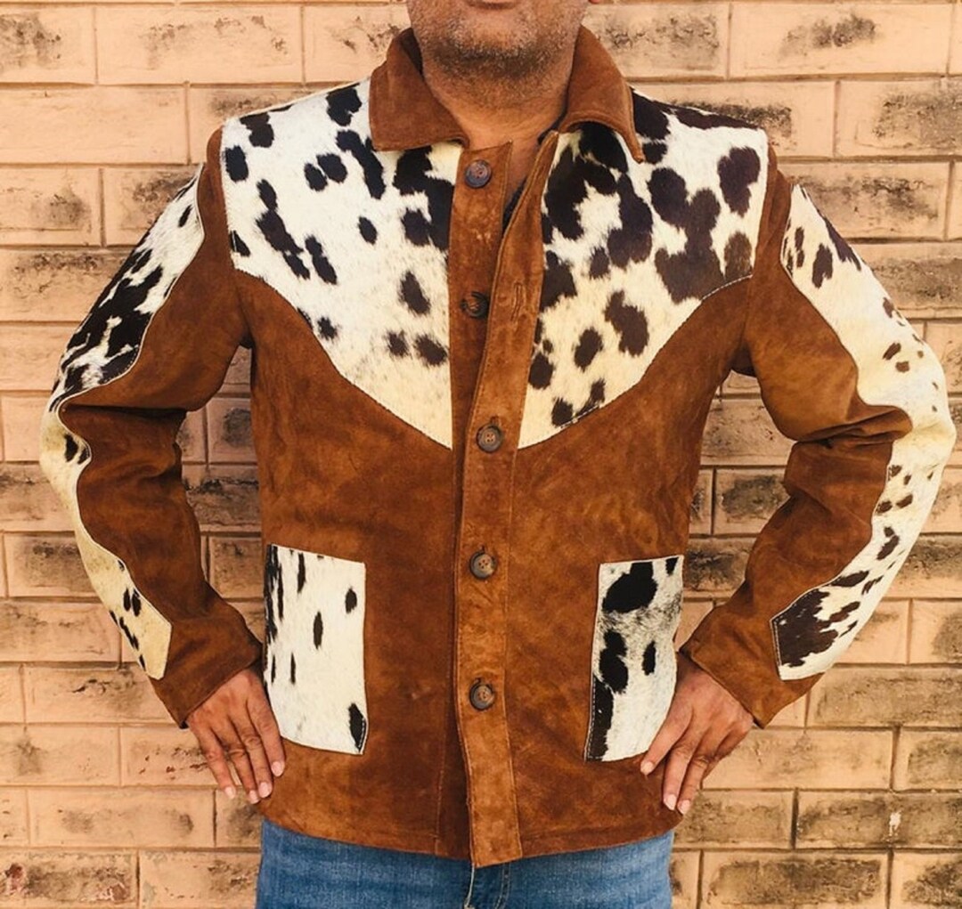 Men's Handmade Native American Cow Boy Suede Leather Jacket Coat War ...