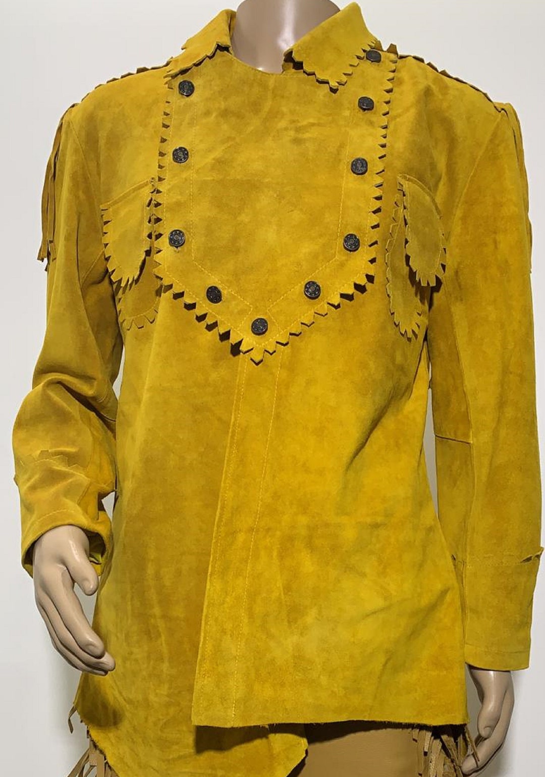 Men's Handmade Native American Cow Boy Cowhide Suede Leather Beaded ...