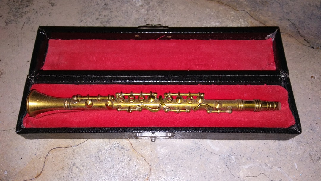 Miniature Brass Clarinet In Box Vintage 1960s Etsy