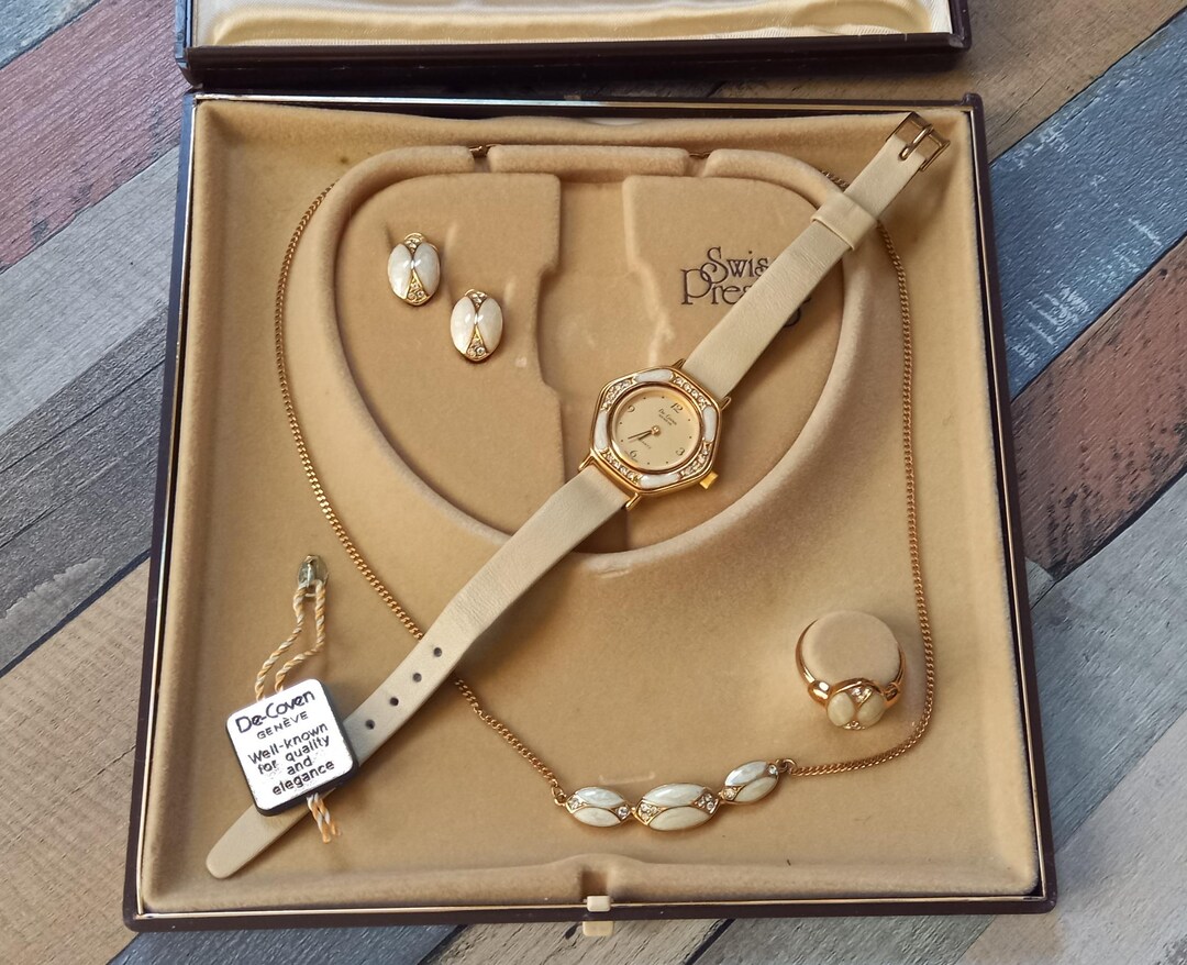 Luxurious Swiss Jewelry Set / Parure: Watch, Ring, Necklace and ...