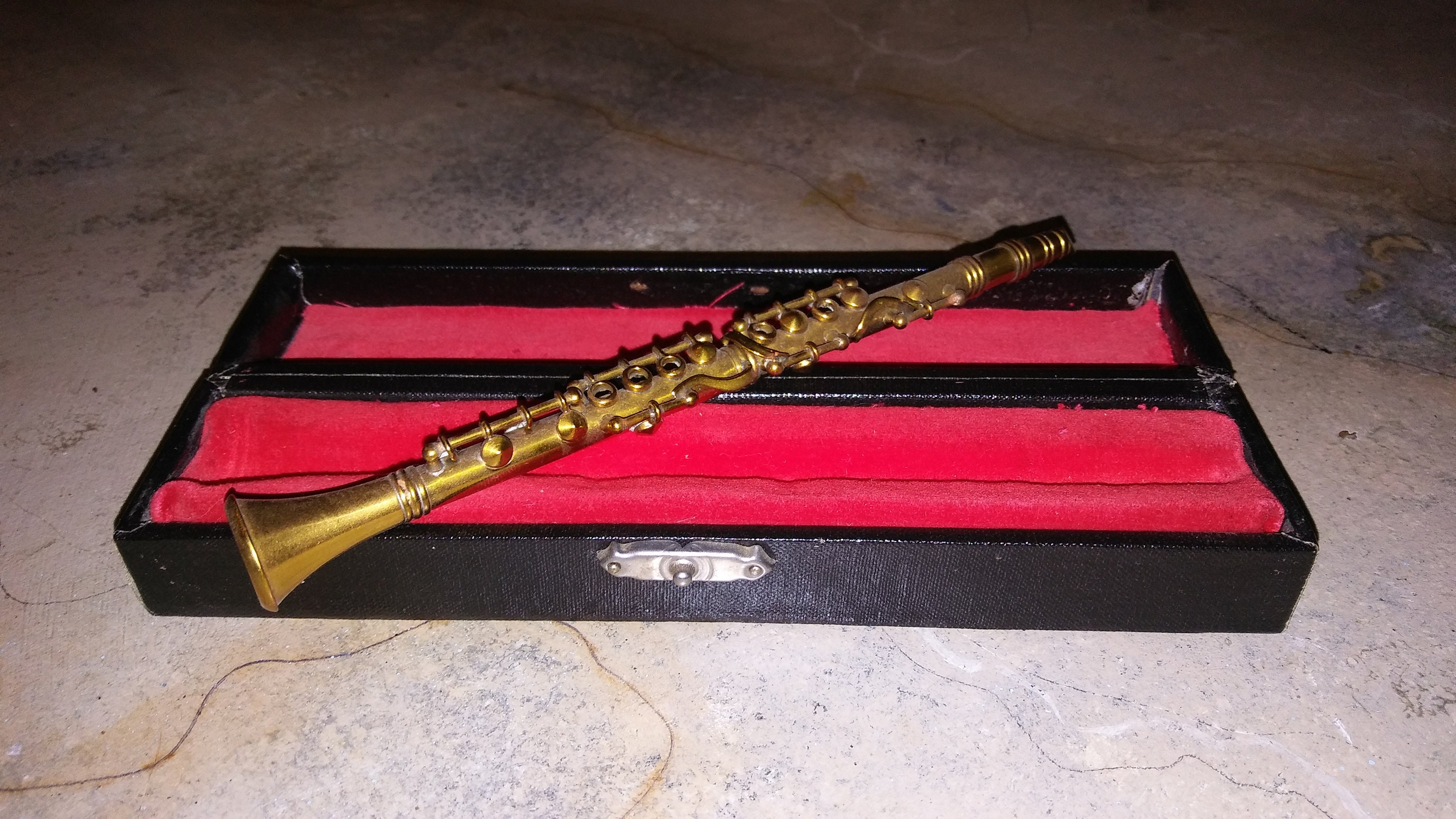 Miniature Brass Clarinet In Box Vintage 1960s Etsy