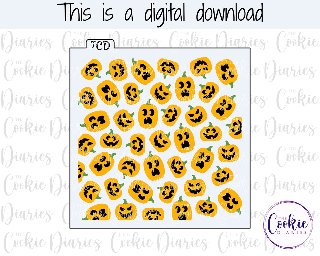 DIGITAL - Jack O' Lanterns 3 Part Cookie Stencil File - Etsy