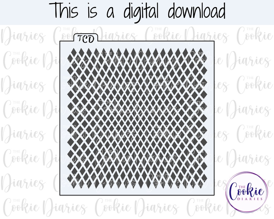 DIGITAL - Warped Diamond Cookie Stencil File - Etsy