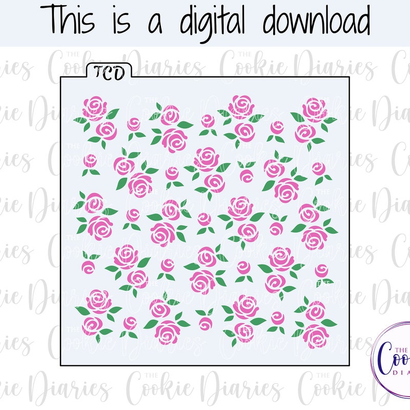 Rose Pattern Cake Stencil - Etsy