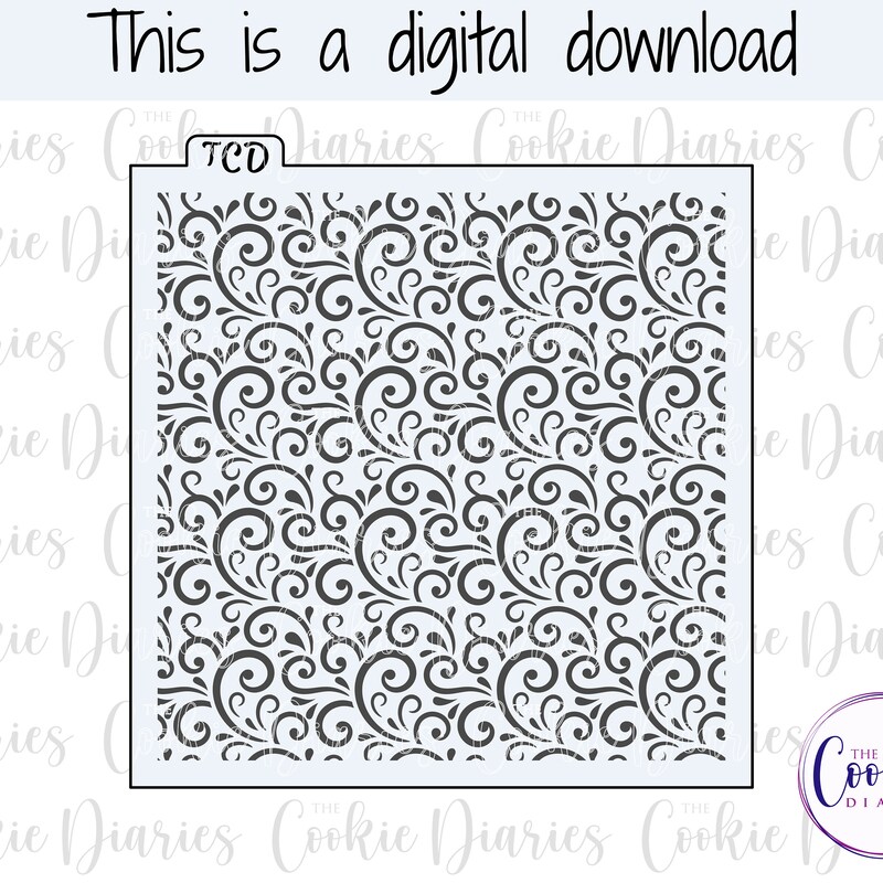 Swirl Stencil Svg - Etsy
