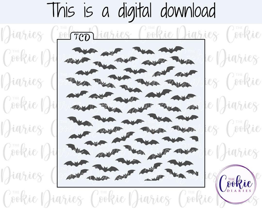 DIGITAL - Bats Cookie Stencil File - Etsy