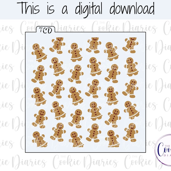 Gingerbread Stencil - Etsy