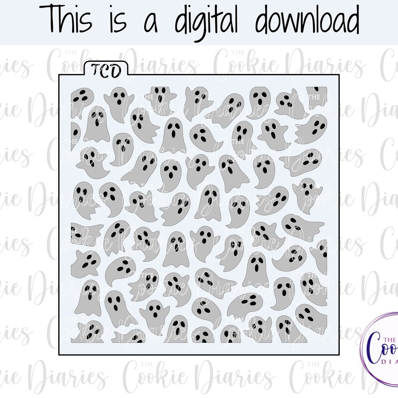 Ghost Stencil Cookie - Etsy