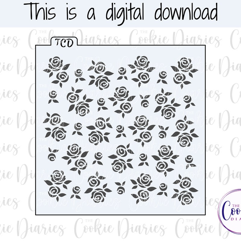 Rose Cookie Stencil - Etsy