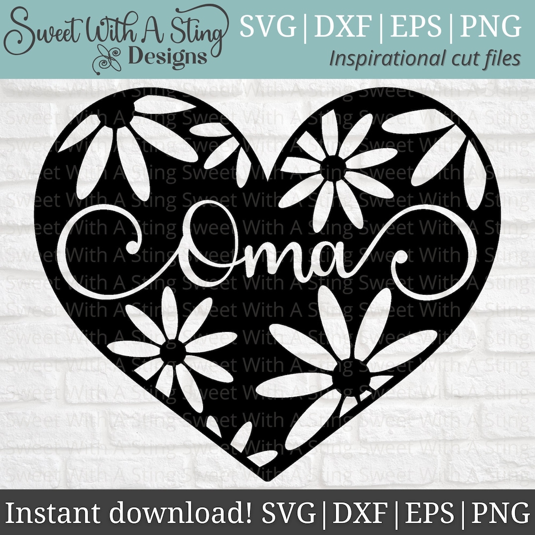Oma Heart Mandala SVG | Floral Oma Shirt | Oma Gifts | Oma SVG PNG ...