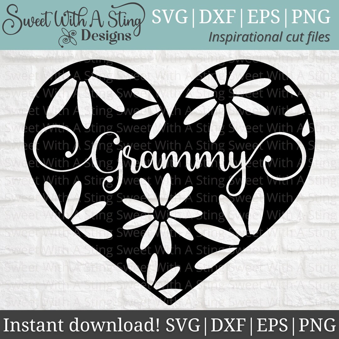 Grammy Heart Mandala SVG | Floral Grammy Shirt | Grammy Gifts | Grammy ...