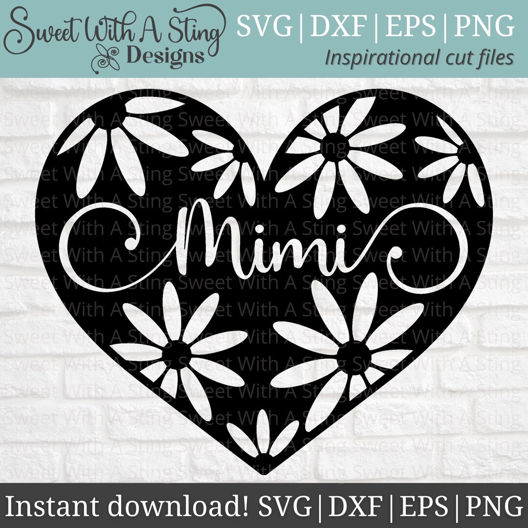 Mimi Heart Mandala SVG | Mimi Floral Shirt | Mimi Gifts | Mimi SVG PNG ...