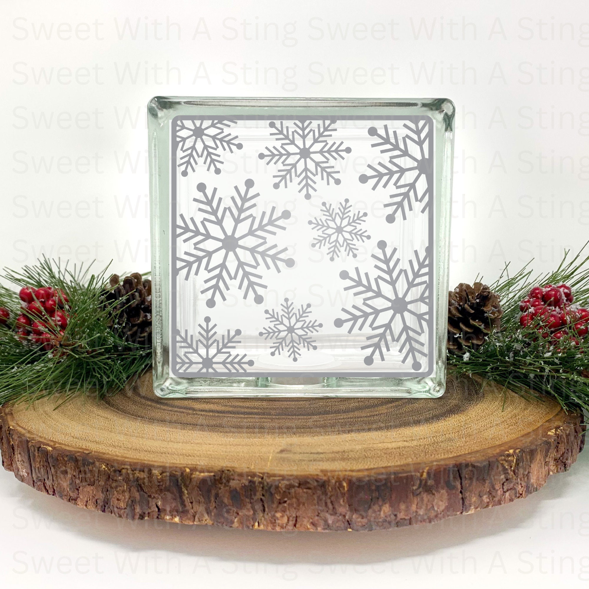 Snowflake Glass Block SVG | Glass Block SVG | Glass Block Design ...