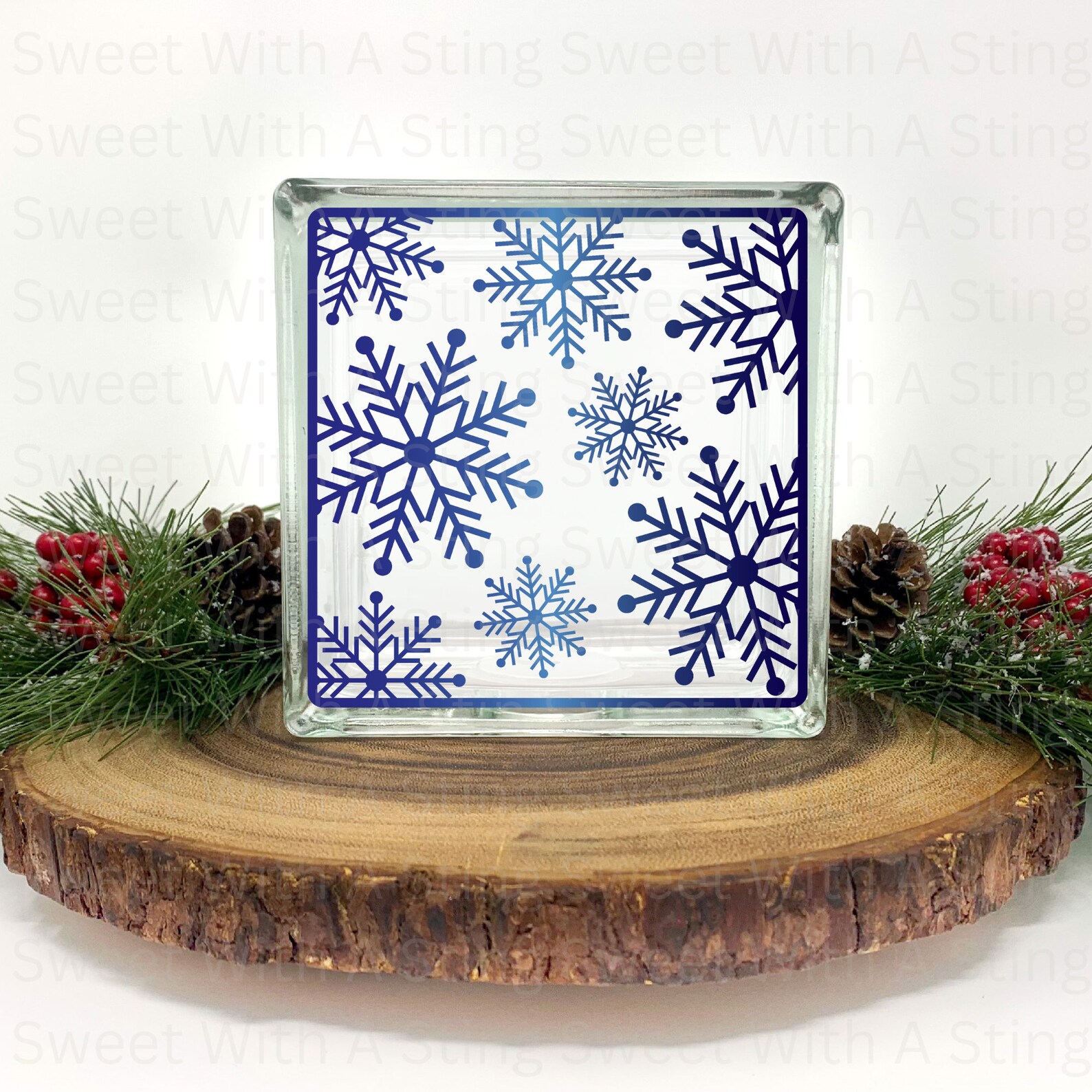 Snowflake Glass Block SVG | Glass Block SVG | Glass Block Design ...