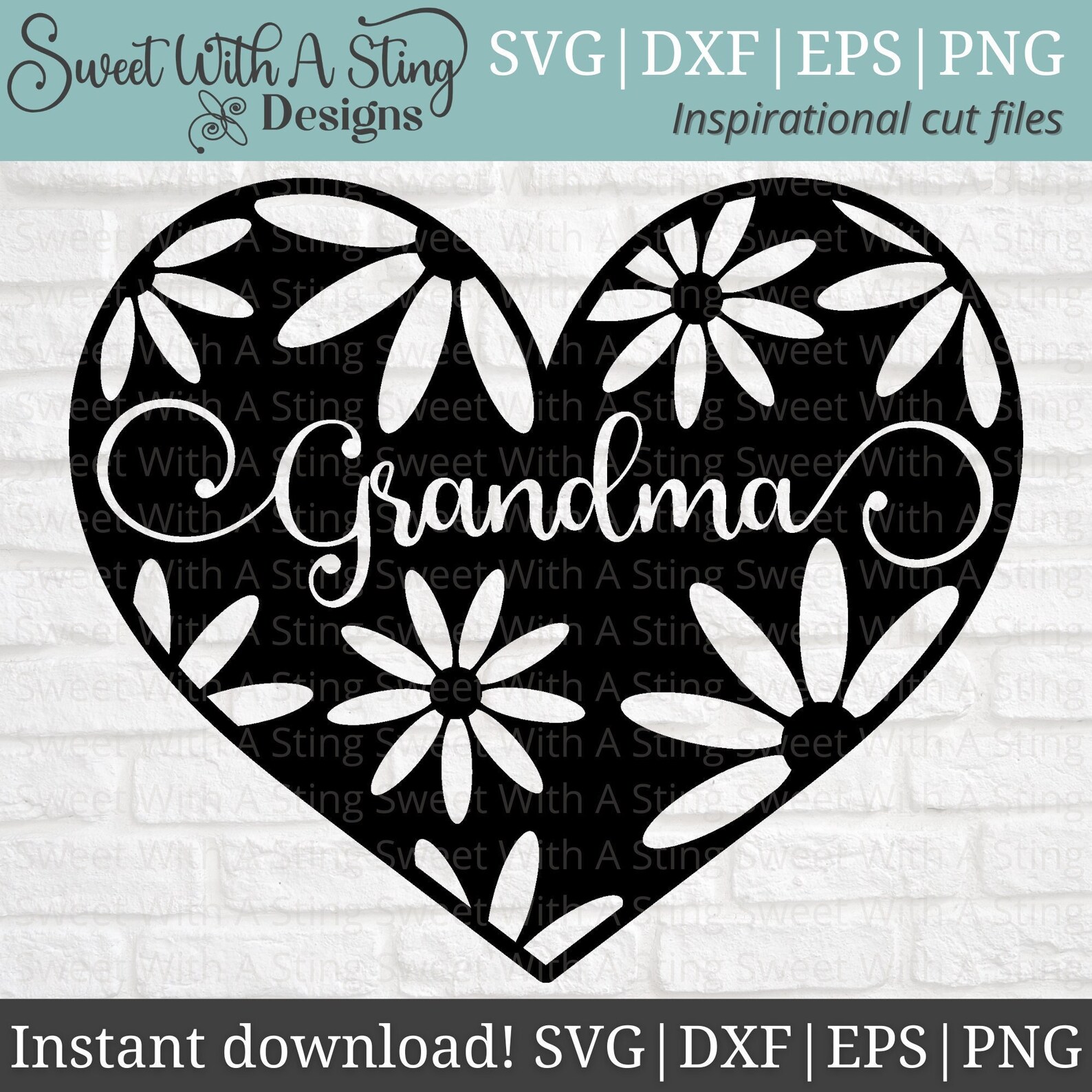 Grandma Heart Mandala SVG | Floral Grandma Shirt | Grandma Gifts ...