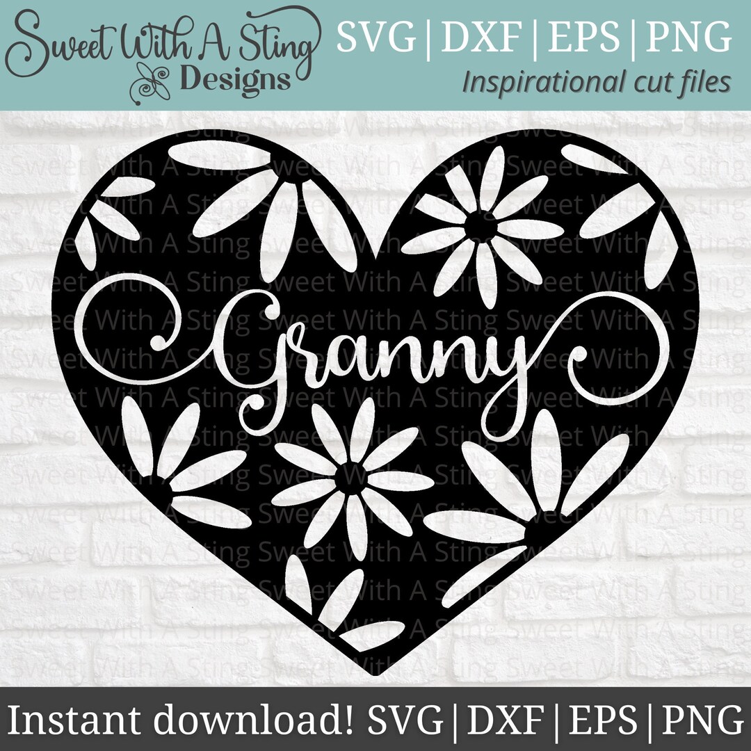Granny Heart Mandala SVG | Floral Granny Shirt | Granny Gifts | Granny ...