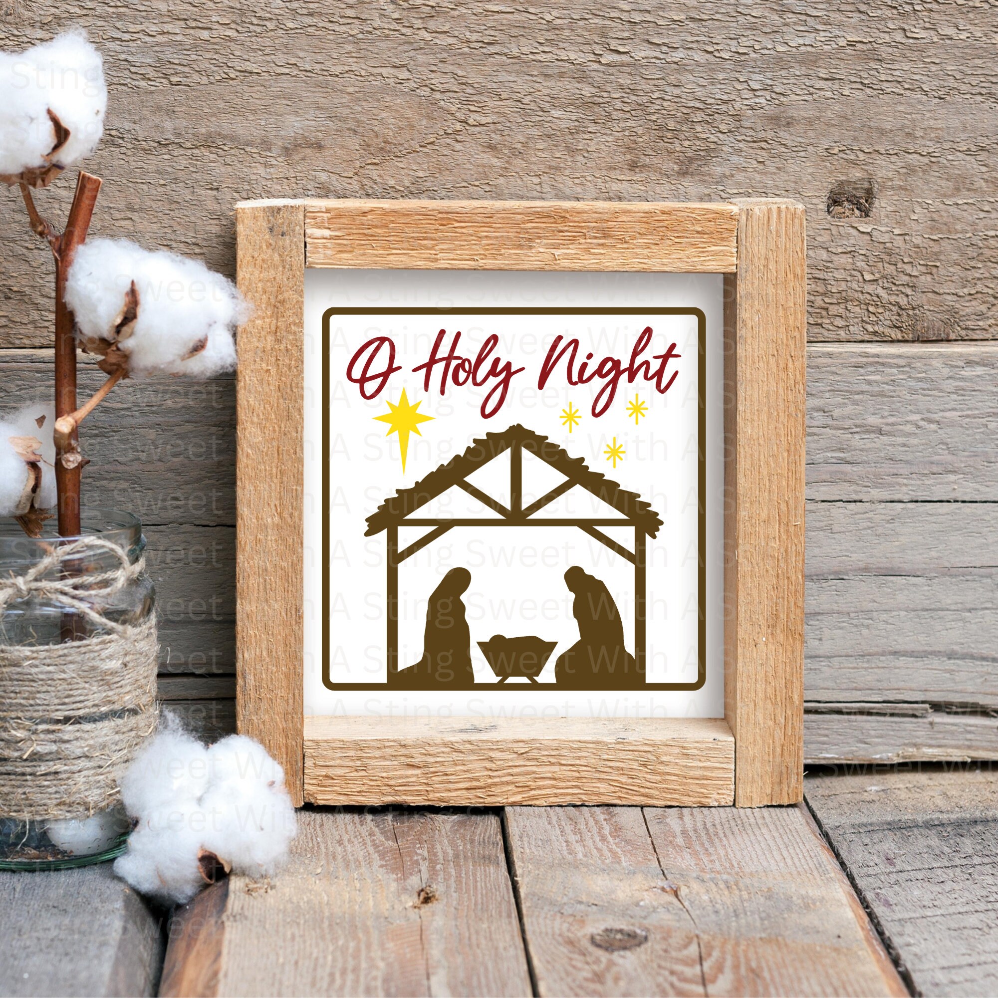 Nativity Glass Block SVG | Glass Block Christmas Design | Nativity ...